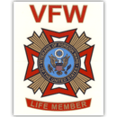 VFW Store - Life Member Decal, Adhesive on front